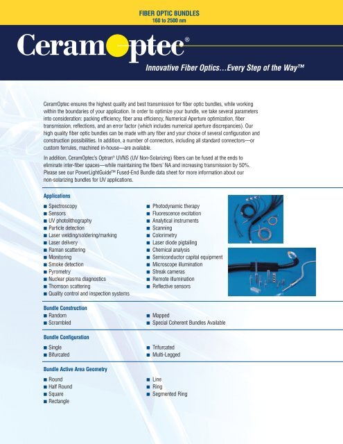 FIBER OPTIC BUNDLES - Ceramoptec