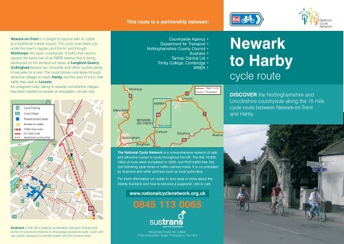 Newark to Harby cycle route map - Sustrans