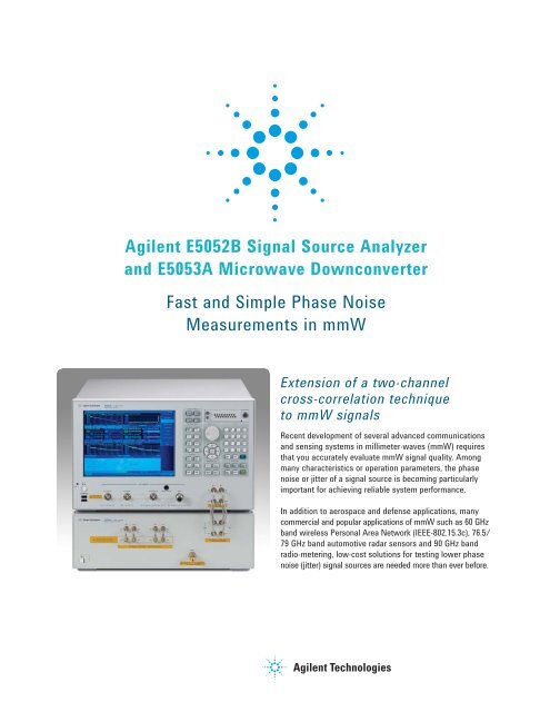Agilent E5052B Signal Source Analyzer and E5053A Microwave ...