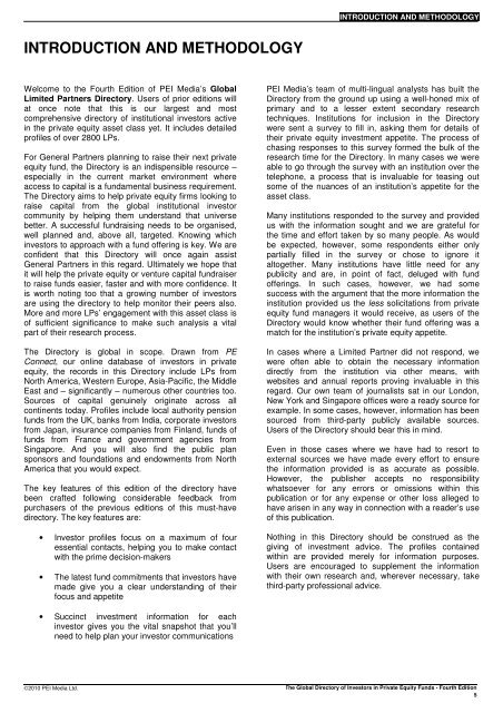 INTRODUCTION AND METHODOLOGY - PEI Media