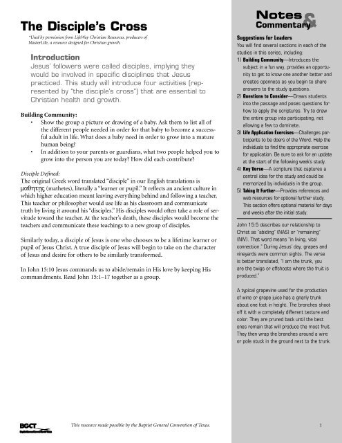 The Disciple's Cross - BaptistWay Press