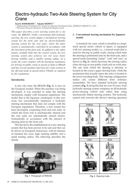 Electro-hydraulic Two-Axle Steering System for City Crane