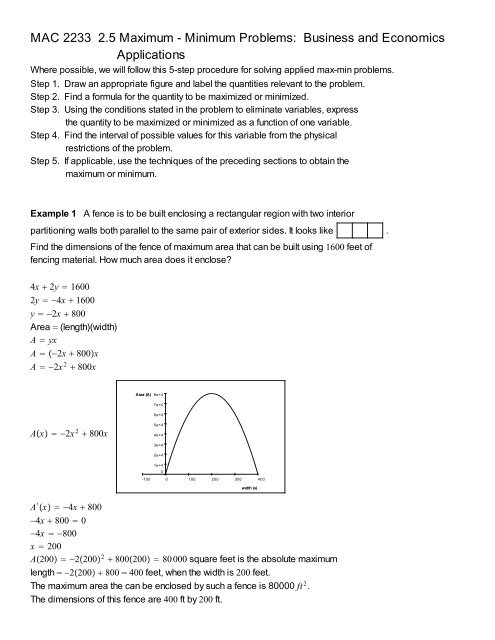 Minimum Problems: Business and Economics Applications