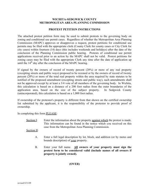 Protest Petition - City of Wichita