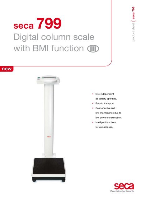 seca 799 Digital column scale with BMI function - Weighing Scales