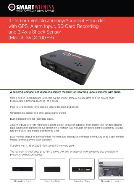 SVC400GPS Datasheet - Smart Witness