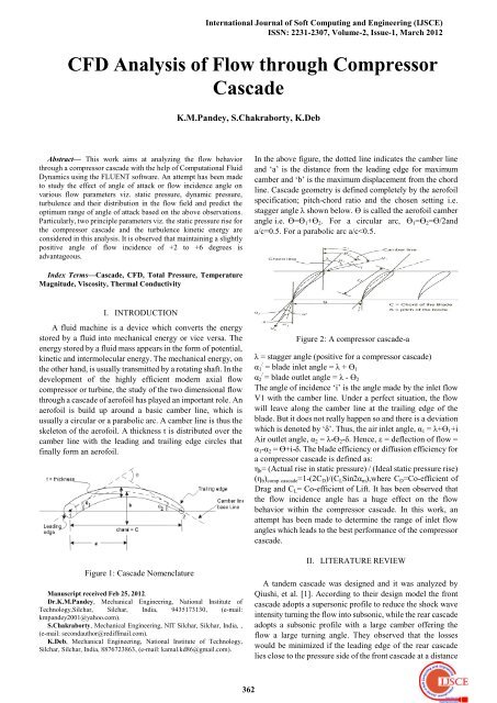CFD Analysis of Flow through Compressor Cascade - International ...