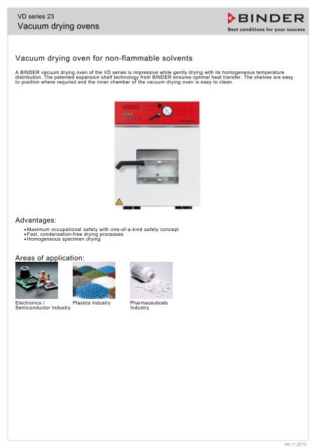 Data sheet (PDF) - BINDER