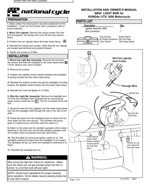 Light Bar - National Cycle, Inc.
