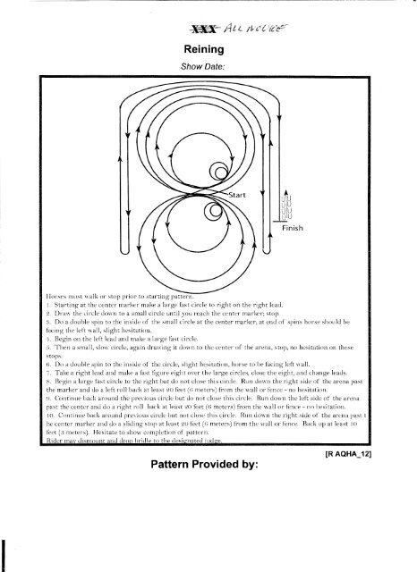Aqha Reining Pattern 8