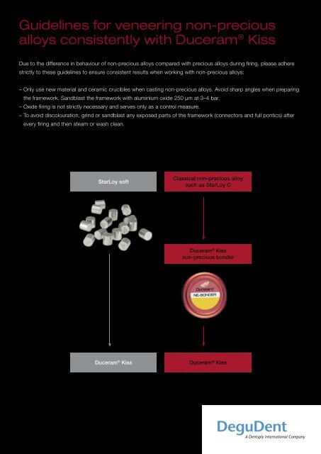 Guidelines for veneering non-precious alloys ... - DeguDent