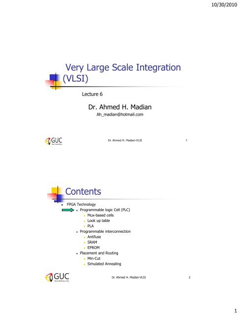 Very large scale integration (vlsi) - guc