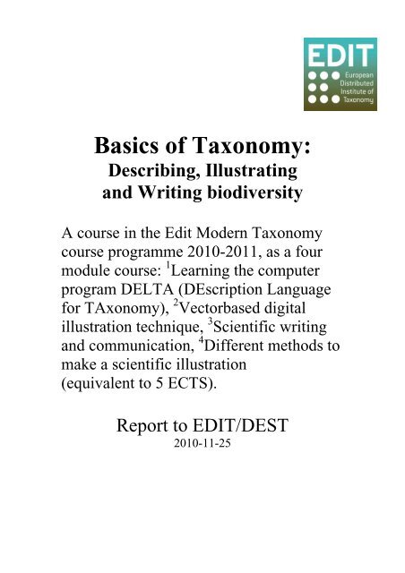 Basics of Taxonomy: - DEST - Taxonomy Training