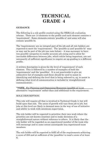 TECHNICAL GRADE 4 - Swansea University