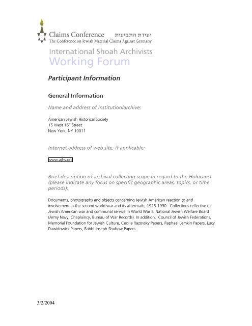 Participant Information