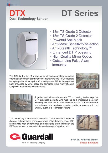 DTX Detector Datasheet - Guardall Ltd