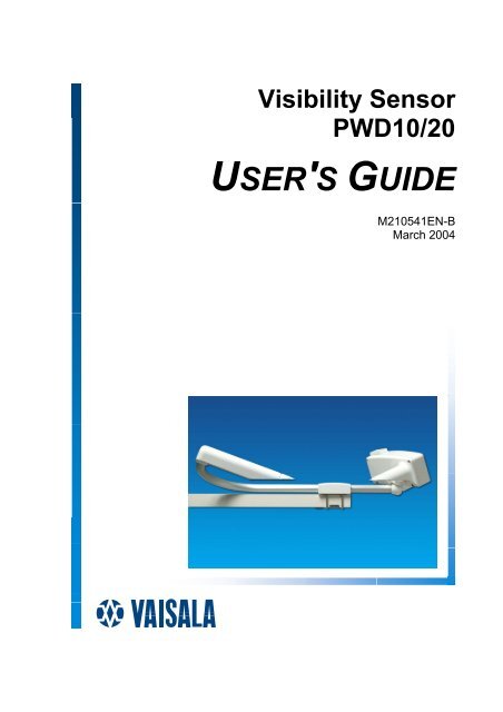 Visibility Sensor PWD10/20 USER'S GUIDE