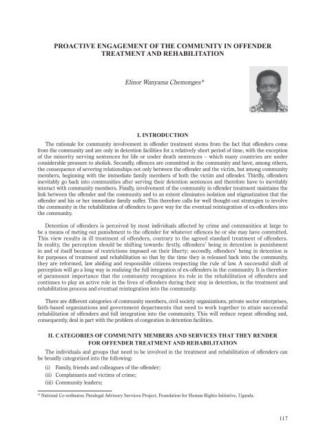 Proactive Engagement of the Community in Offender Treatment and ...