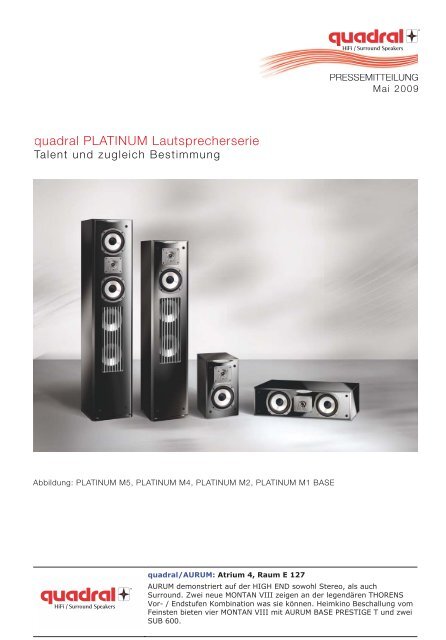 quadral PLATINUM Lautsprecherserie