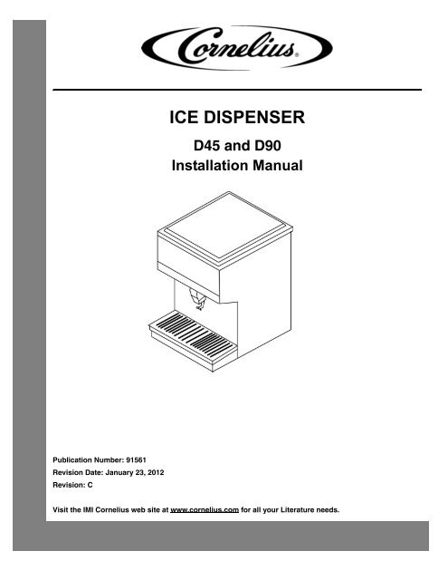 ICE DISPENSER D45 And D90 Installation Manual