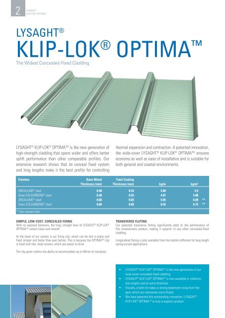 2 LYSAGHT ® KLIP-LOK