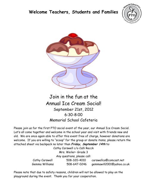 School Ice Cream Social Flyer