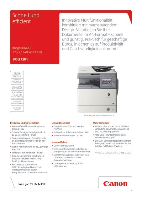 imageRUNNER 1730i iR1700_Datasheet_DE_LR.pdf - canon.de