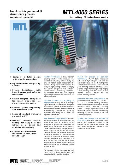 mtl4000 series common specification