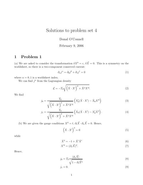 Solutions to problem set 4