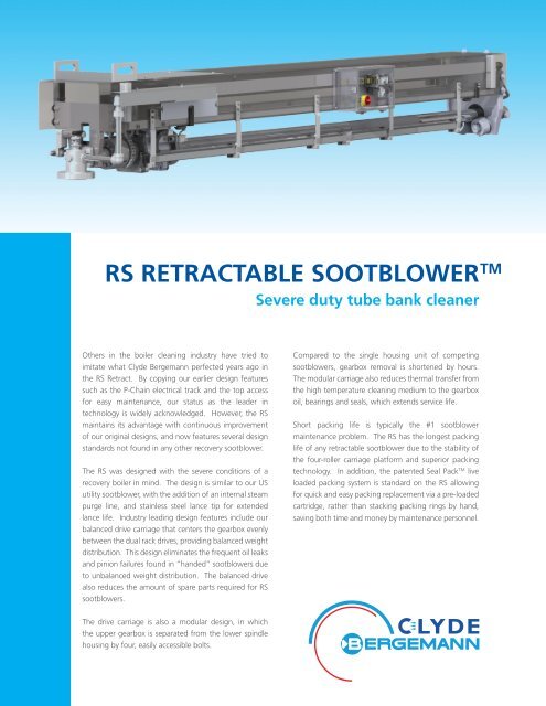RS RETRACTABLE SOOTBLOWER - Clyde Bergemann, Inc.