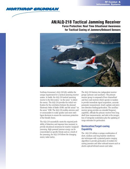 ALQ-218 Tactical Jamming Receiver - Northrop Grumman Corporation