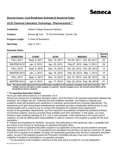 (CLP) Chemical Laboratory Technology - Seneca College