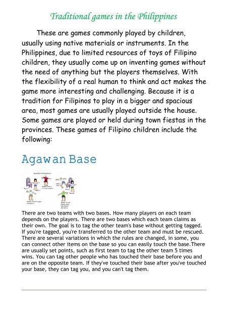 Traditional games in the Philippines