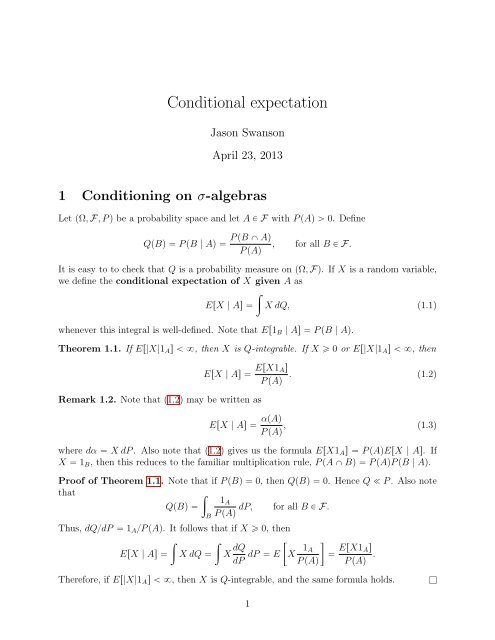 Conditional expectation