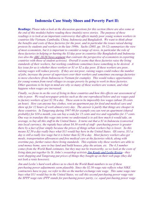 Indonesia Case Study Part II