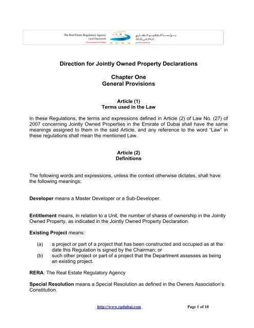 Jointly Owned Property Declaration - Strata Global