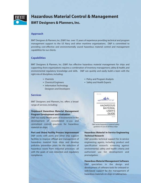 Hazardous Material Control & Management BMT Designers ...