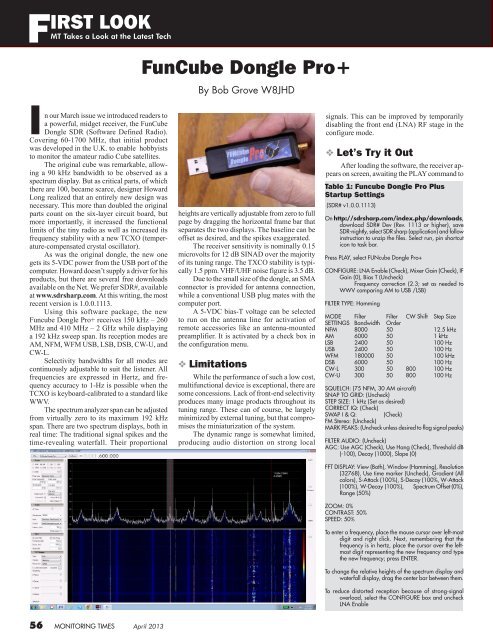 FIRST LOOK FunCube Dongle Pro+ - Monitoring Times