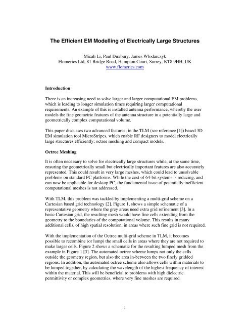 The Efficient EM Modelling of Electrically Large Structures
