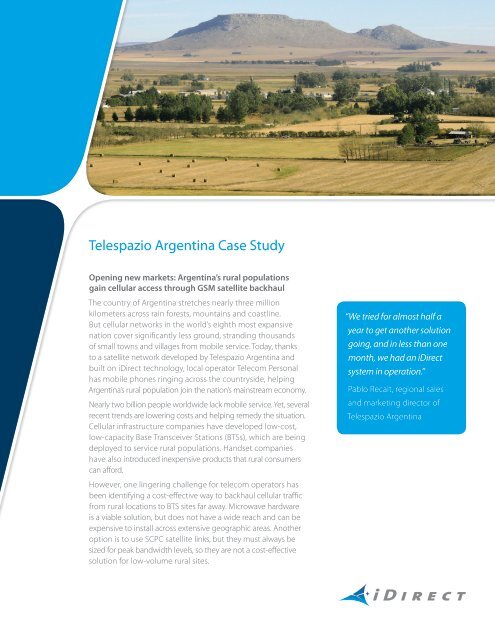 Telespazio Argentina Case Study - iDirect