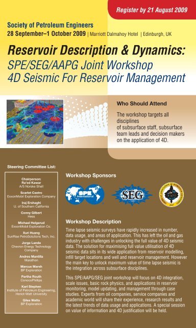 Reservoir Description & Dynamics: - Society of Petroleum Engineers