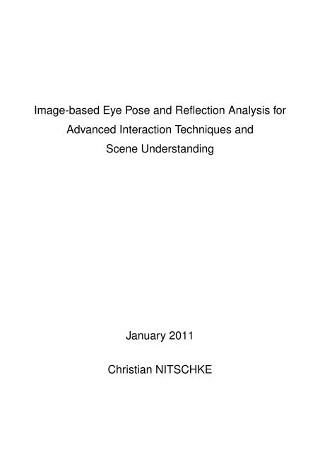 Image-based Eye Pose and Reflection Analysis ... - Osaka University