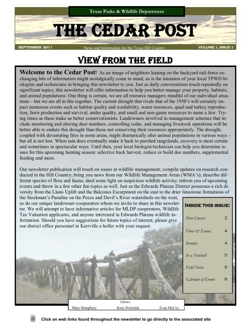 Deer Census by Ryan Reitz - Texas Parks & Wildlife Department