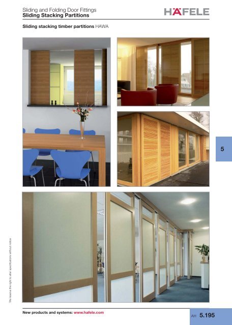 Sliding Stacking Partitions - Hafele