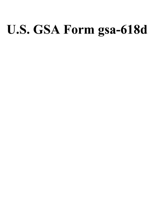 U.S. GSA Form gsa-618d