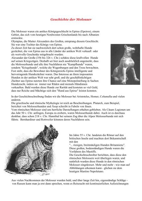 Geschichte der Molosser