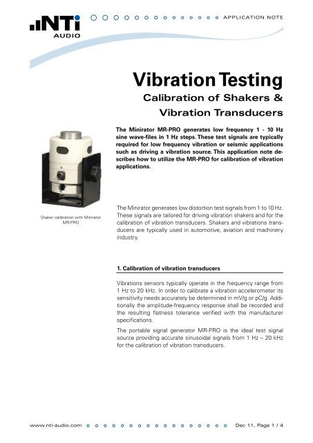 Vibration Testing