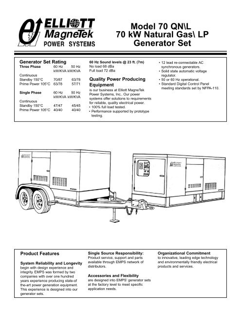 Model 70 QN\L 70 kW Natural Gas\ LP Generator Set - Western ...