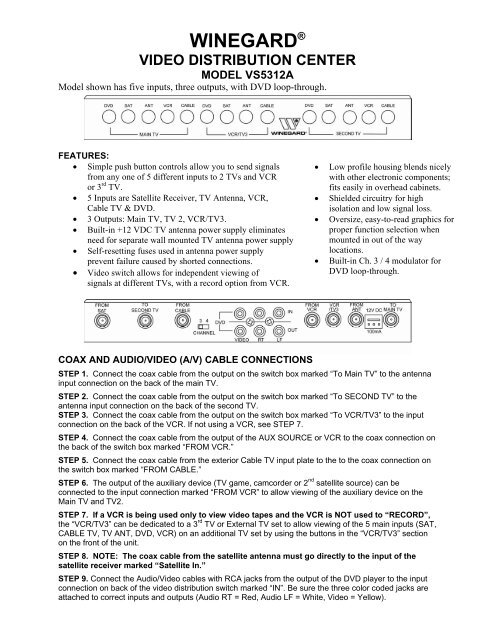 VIDEO DISTRIBUTION CENTER - Winegard