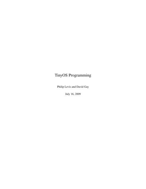 Tinyos Programming Computer Systems Laboratory